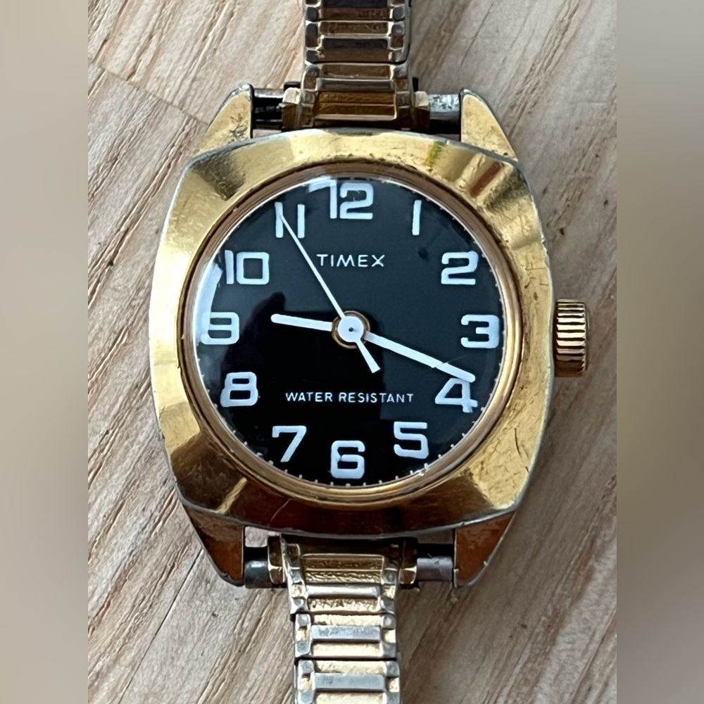 Timex Vintage Mechanical Ladies Watch Gorgeous Black … - Gem